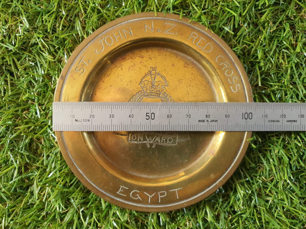 WWII New Zealand Onward St. John Red Cross Gift Souvenir Brass Plate ...