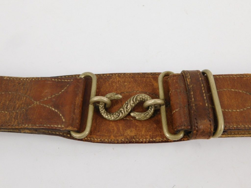 Pre WWI Leather Snake Buckle Belt - Trade In Military