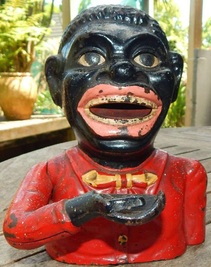 PATENT COPY of JE Stevens "JOLLY Black Man" Mechanical BANK ANTIQUE ...