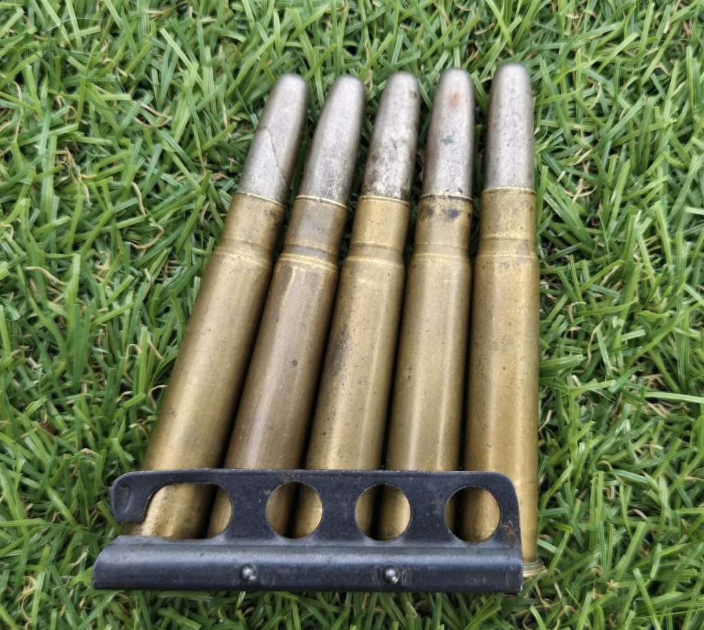 Military .303 Ammo Clip with 5 x Bullets - Trade In Military