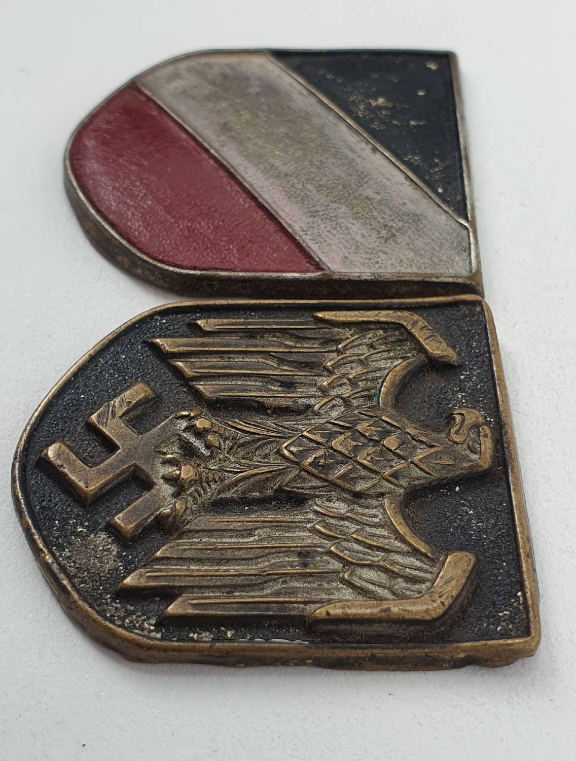 WWII German Heer Tropical Helmet Eagle Shield Set - Trade In Military
