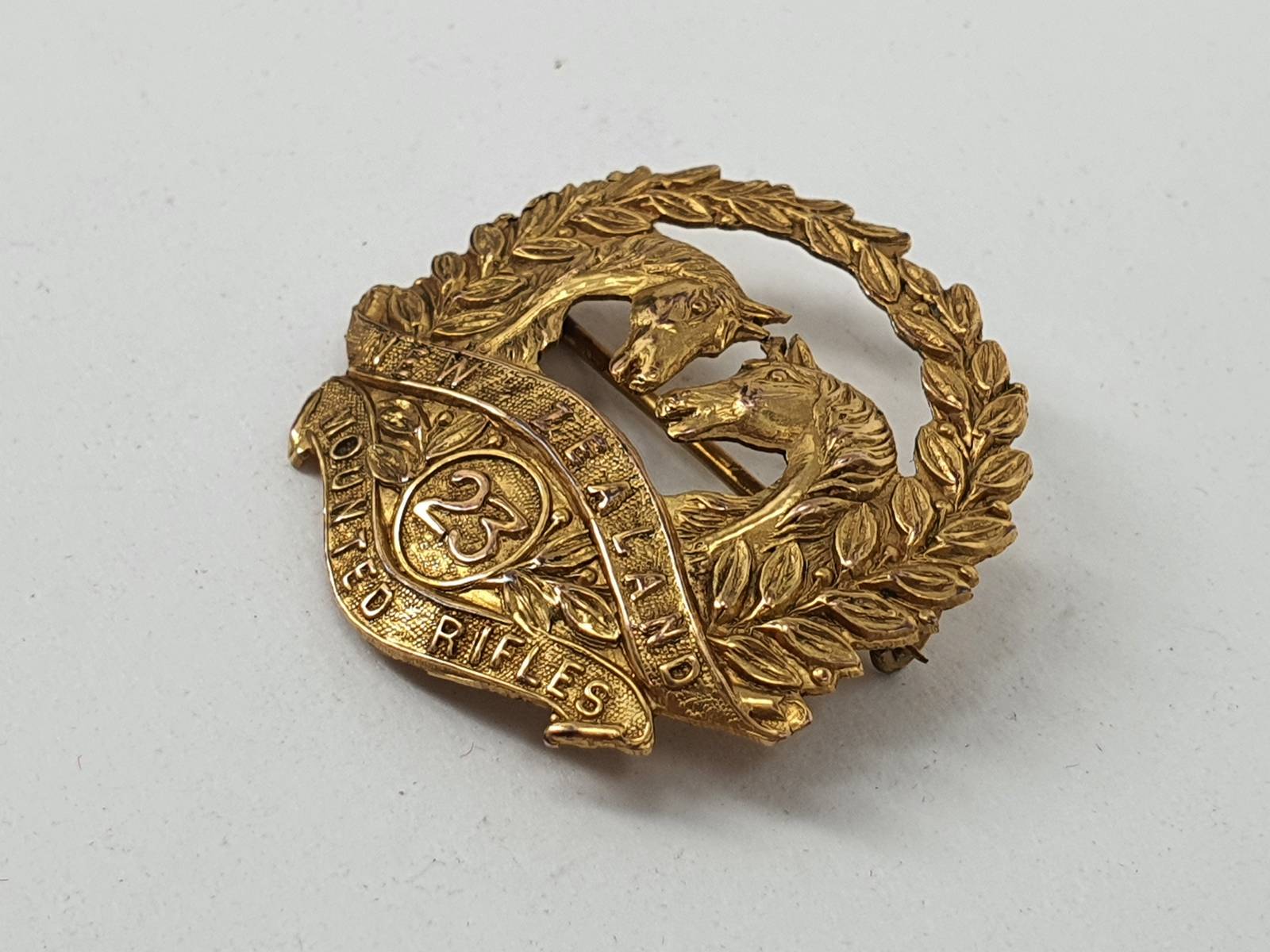 New Zealand 23rd Mounted Rifles Reinforcements Sweetheart Badge Gold ...