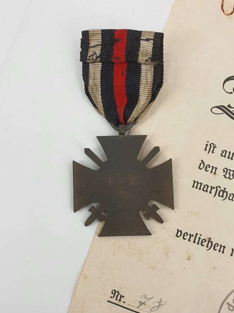 WWI German Honour Cross With Swords and Medal Certificate - Trade In ...