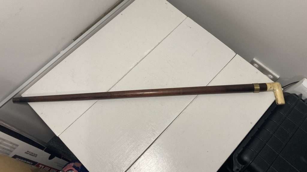 Vintage Ivory & Brass Sword Cane - Trade In Military
